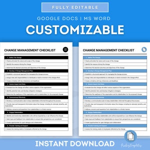 Change Management Checklist Template, Organizational Change Checklist ...