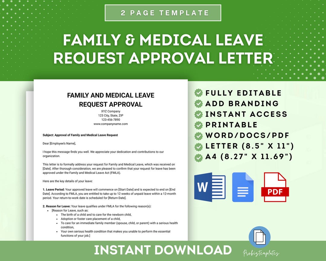 Family and Medical Leave Request Approval Letter, Medical Leave ...