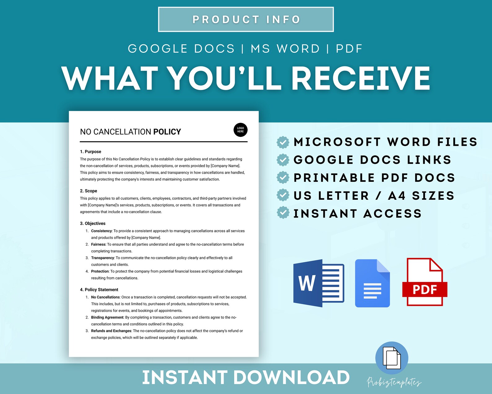 No Cancellation Policy Template, Cancellation Policy Guidelines, No ...