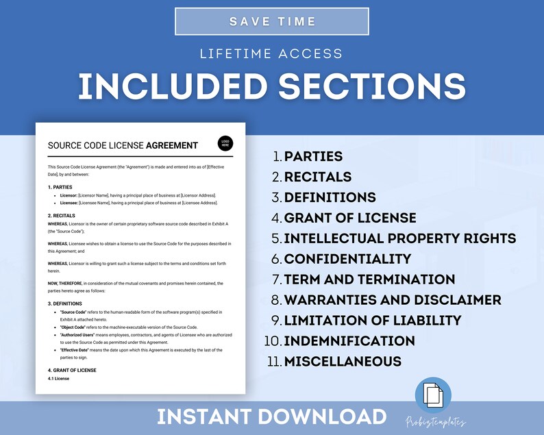 Source Code License Agreement, Software License Contract, Source Code ...
