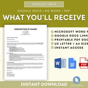 Subscription Offer Letter for Shares, Share Subscription Invitation ...