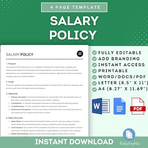 Salary Policy Template, Employee Compensation Policy, Company Salary ...