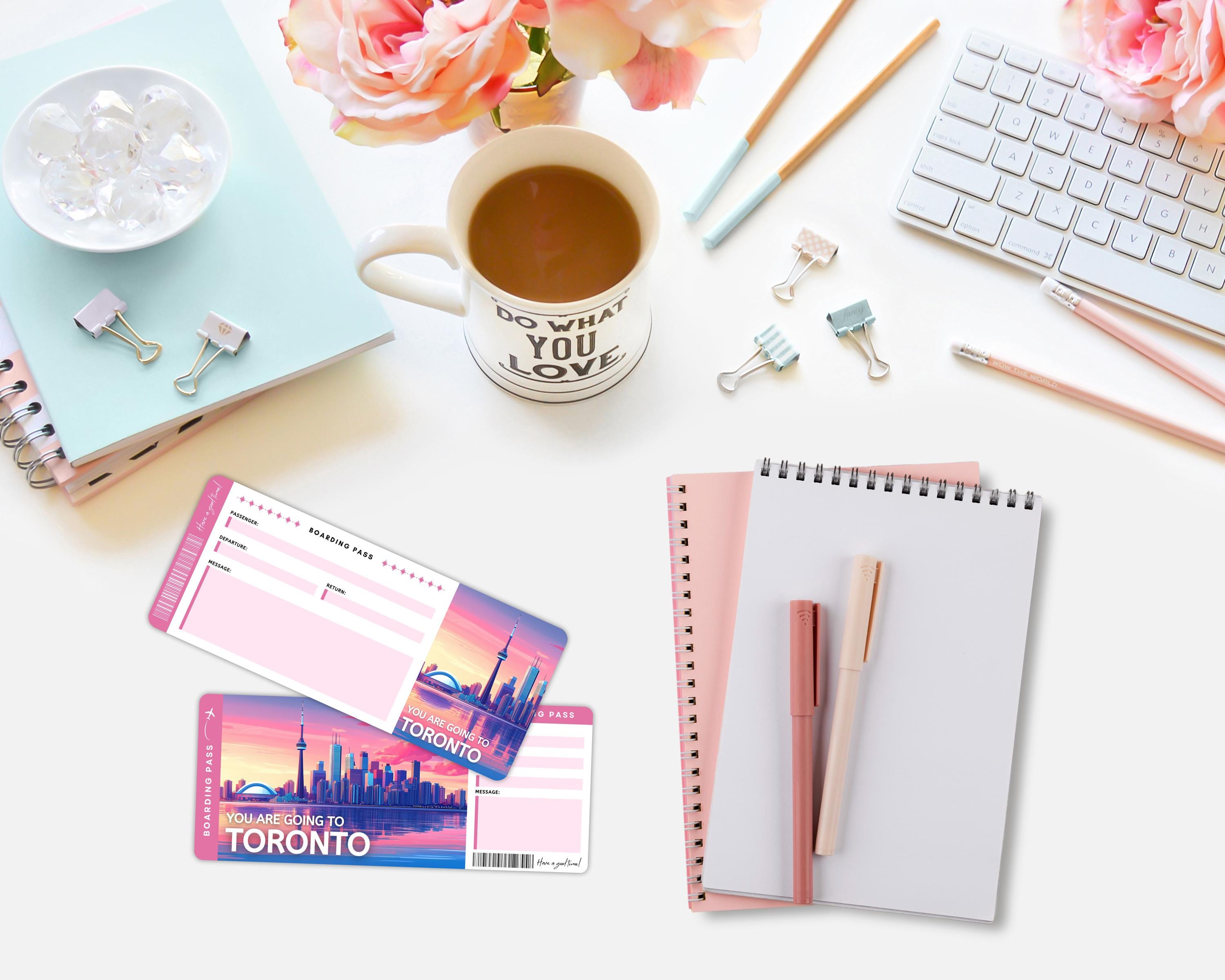 Printable Toronto Surprise Gift Ticket, Editable Canada Vacation ...