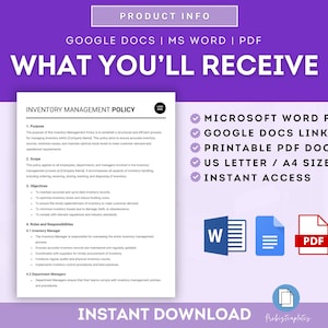 Inventory Management Policy Template, Stock Management Policy Template ...