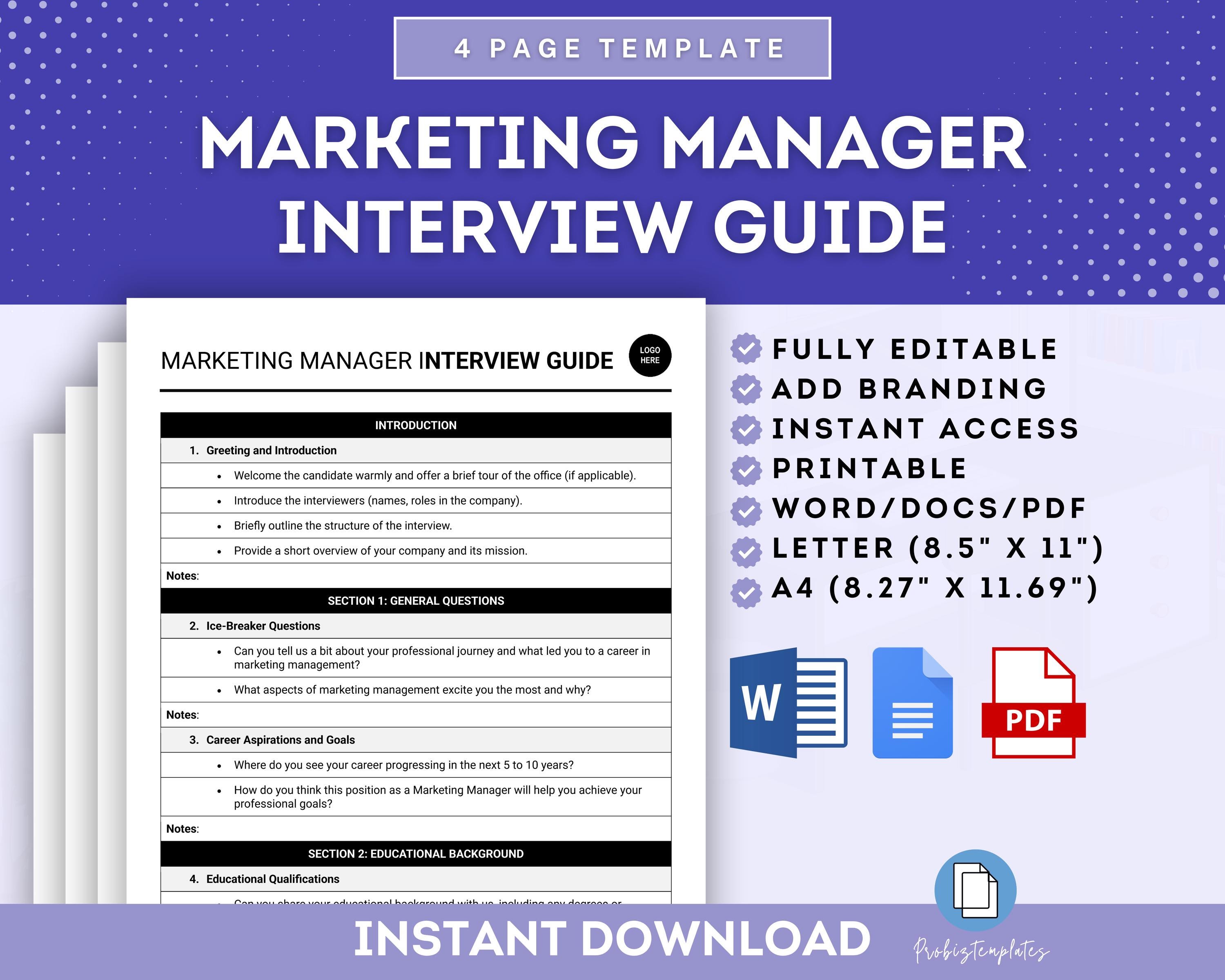 Marketing Manager Interview Guide, Marketing Leadership Interview Tips ...