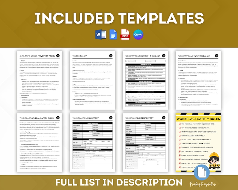 Workplace Safety Bundle, Employee Safety Bundle, Employee Wellness ...