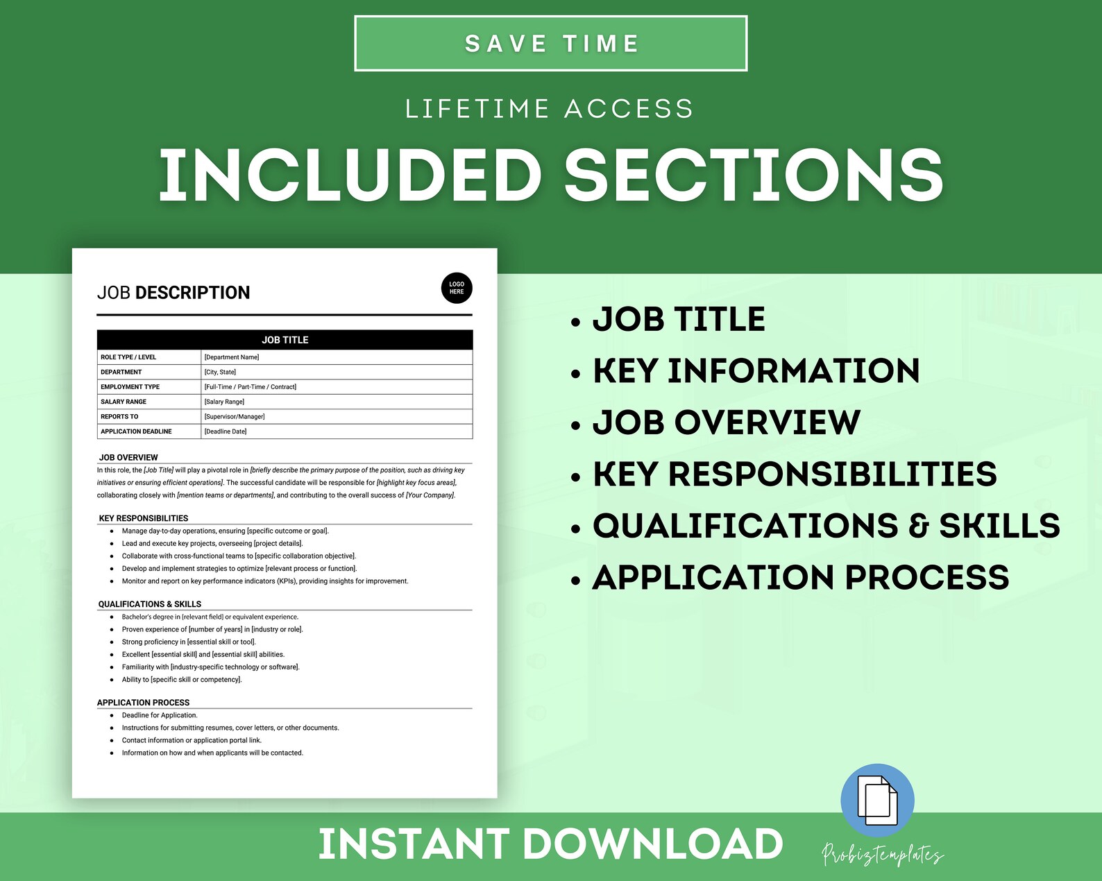 Job Description Template, Job Description Form, Employee Onboarding ...