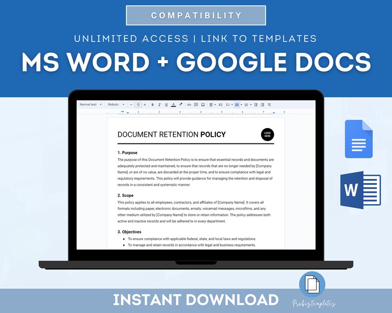 Document Retention Policy Template, Record Retention Guidelines ...