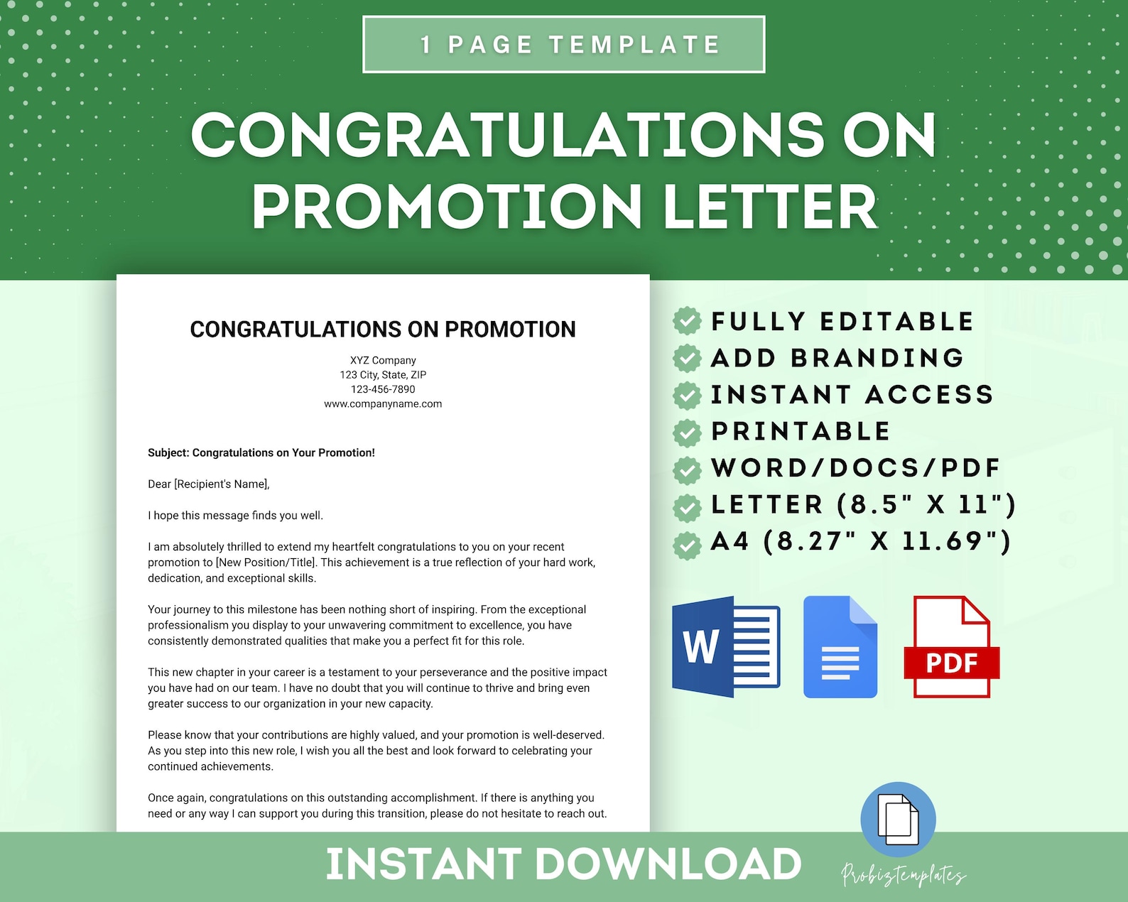 Congratulations Promotion Letter Template, Promotion Congratulations ...