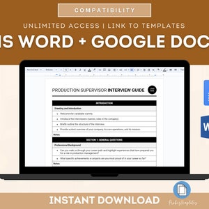 Production Supervisor Interview Guide Template, Manufacturing ...