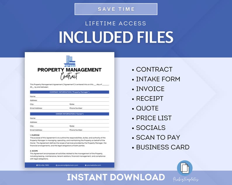 Property Management Contract Bundle, Rental Property Agreement Template ...