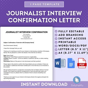 Journalist Interview Confirmation Letter Template, Media Interview ...
