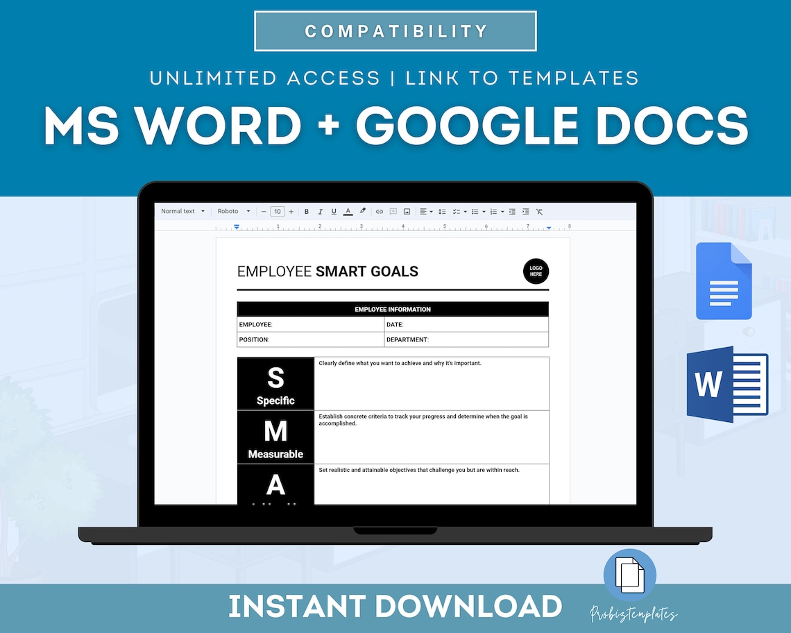 Employee SMART Goals Worksheet, SMART Goals Template, Employee Goal ...