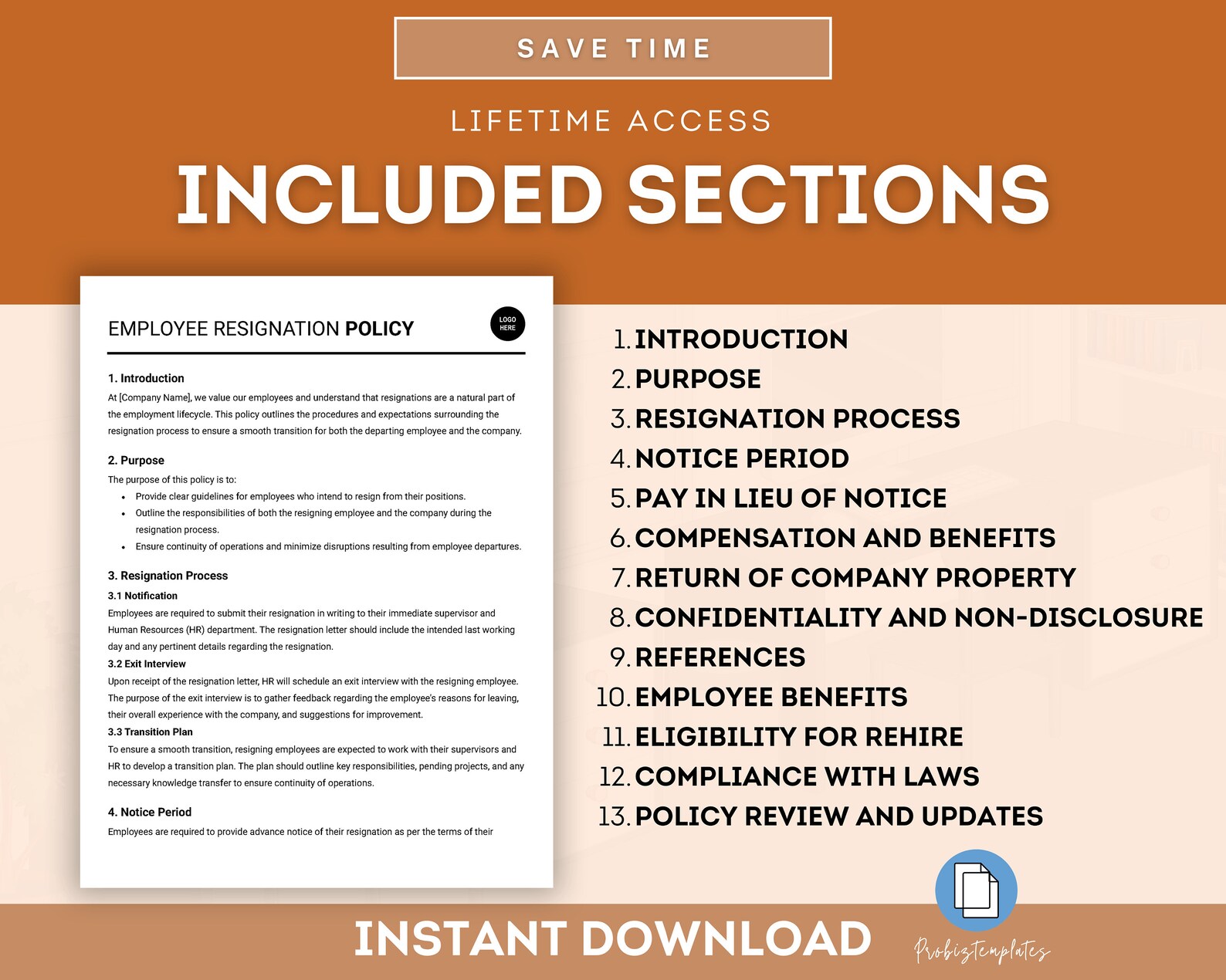 Employee Resignation Policy Template, Employee Exit Policy Template ...