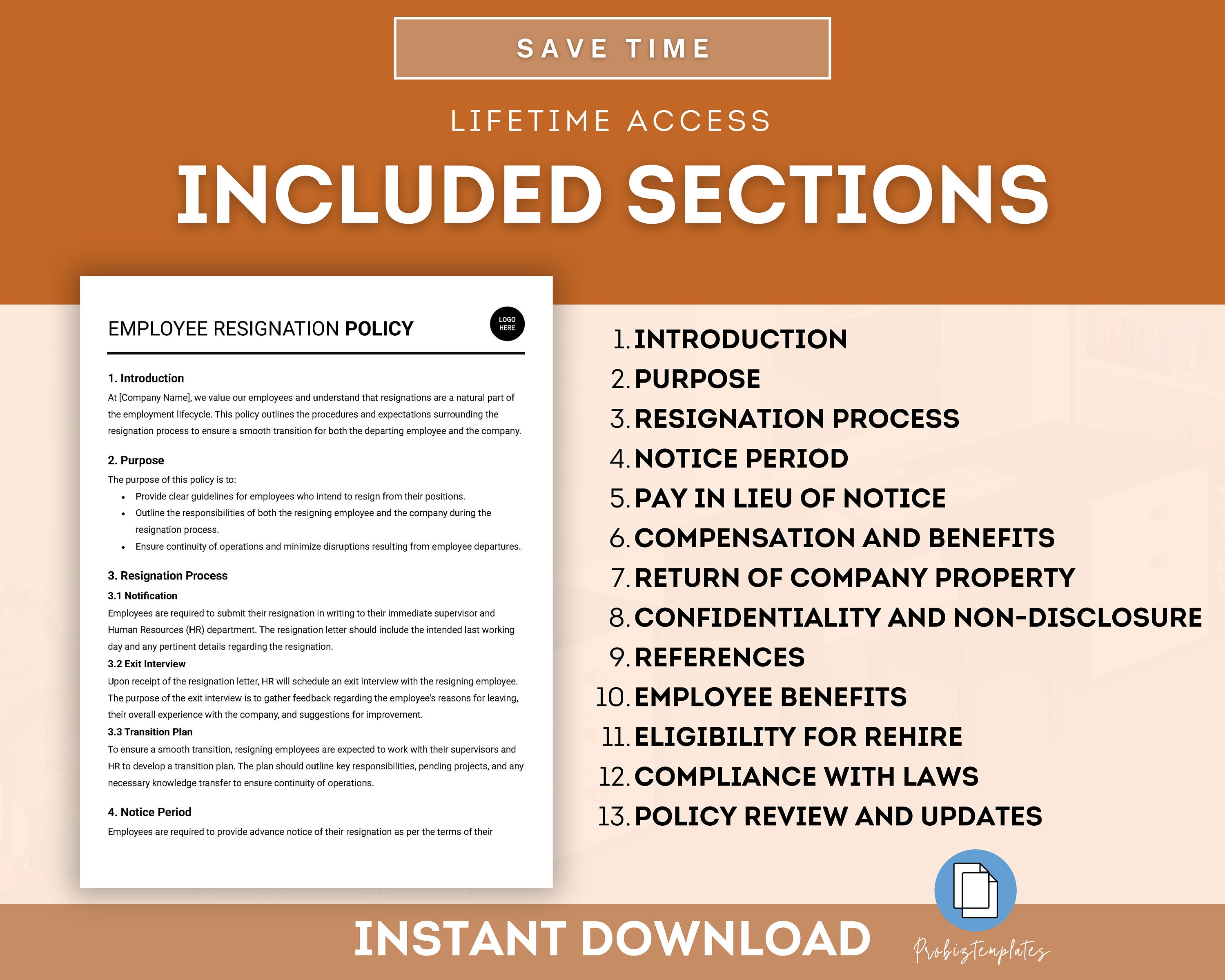 Employee Resignation Policy Template, Employee Exit Policy Template ...