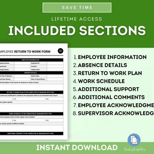Employee Return to Work Form Template, Back-to-work Form, Return-to ...