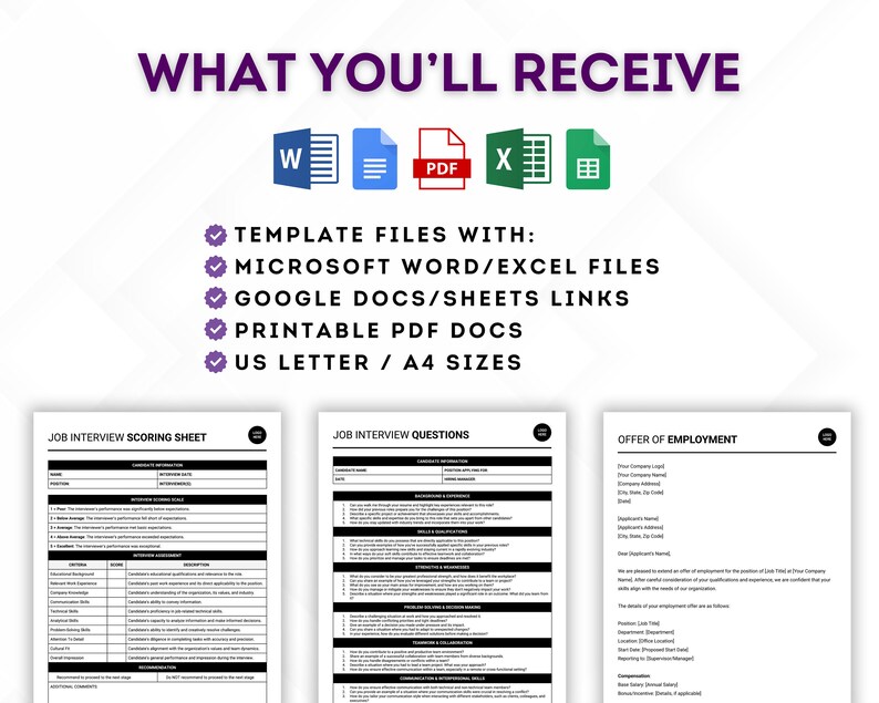 Job Interview Bundle, Employee Interview Bundle, Interviewer Bundle ...