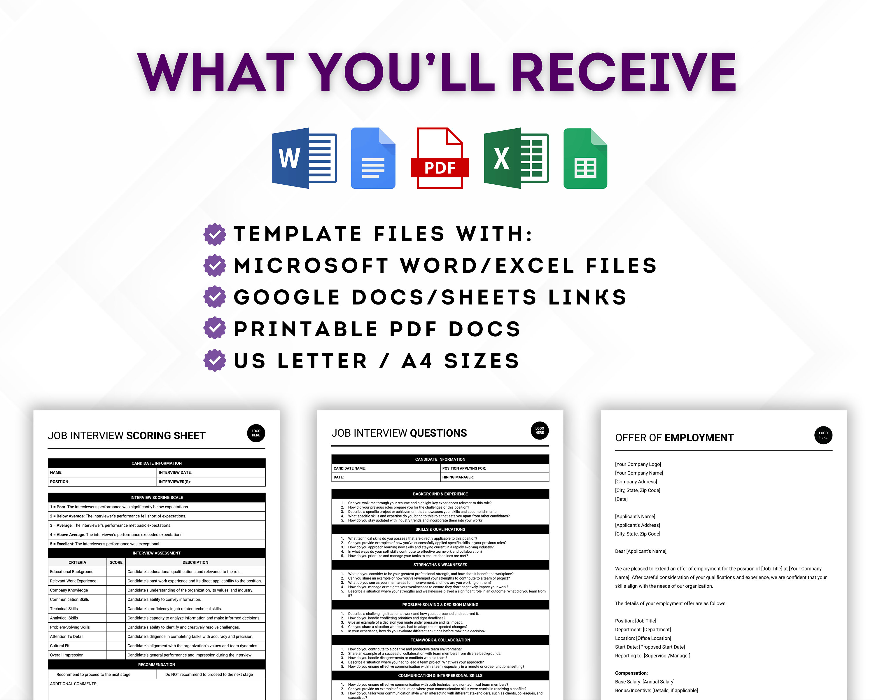 Job Interview Bundle, Employee Interview Bundle, Interviewer Bundle ...