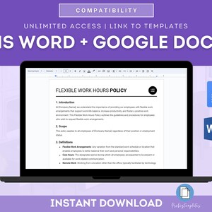 Flexible Work Hours Policy Template, Adaptive Work Schedule Policy ...