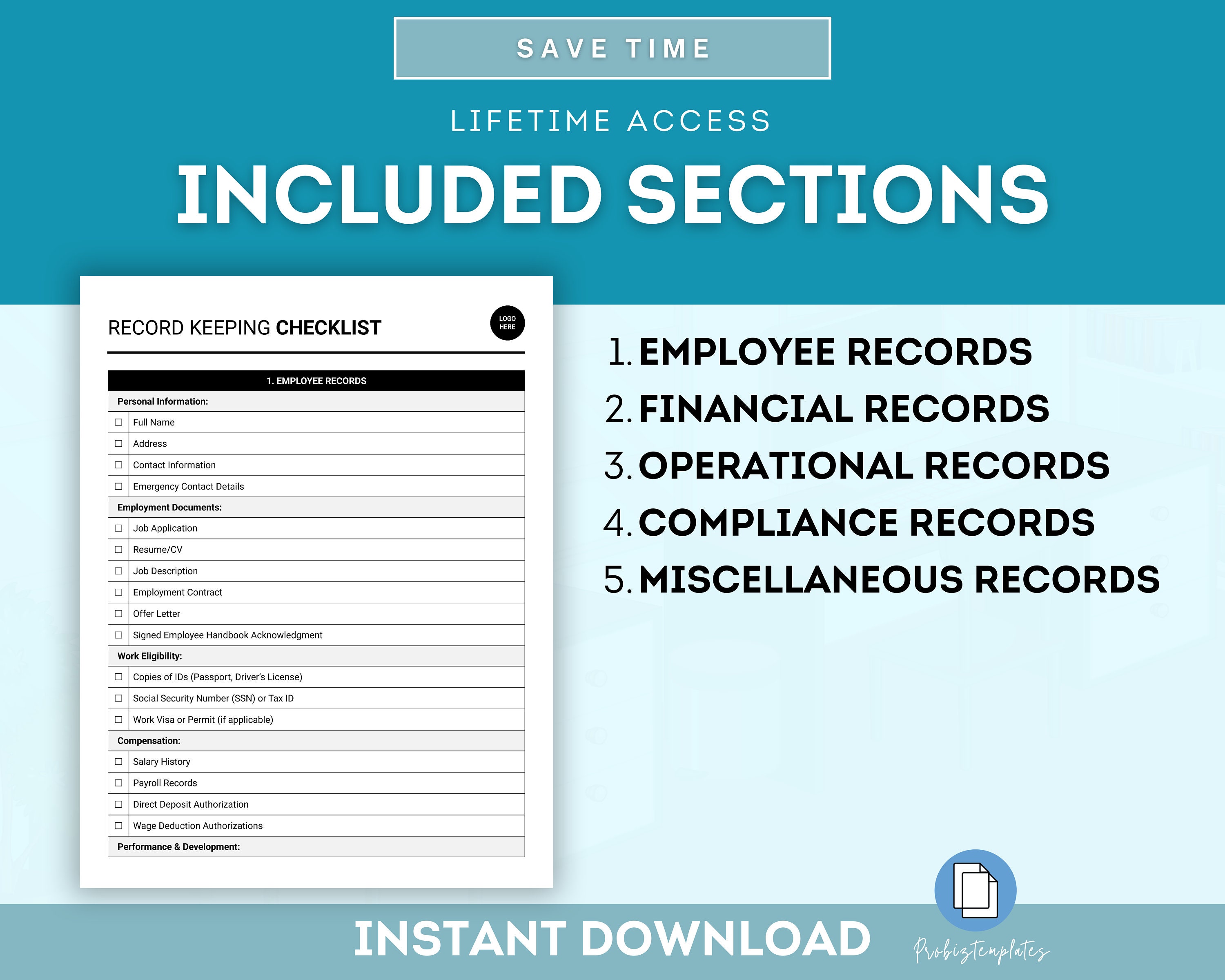 Record Keeping Checklist Template, Business Record Keeping Checklist ...