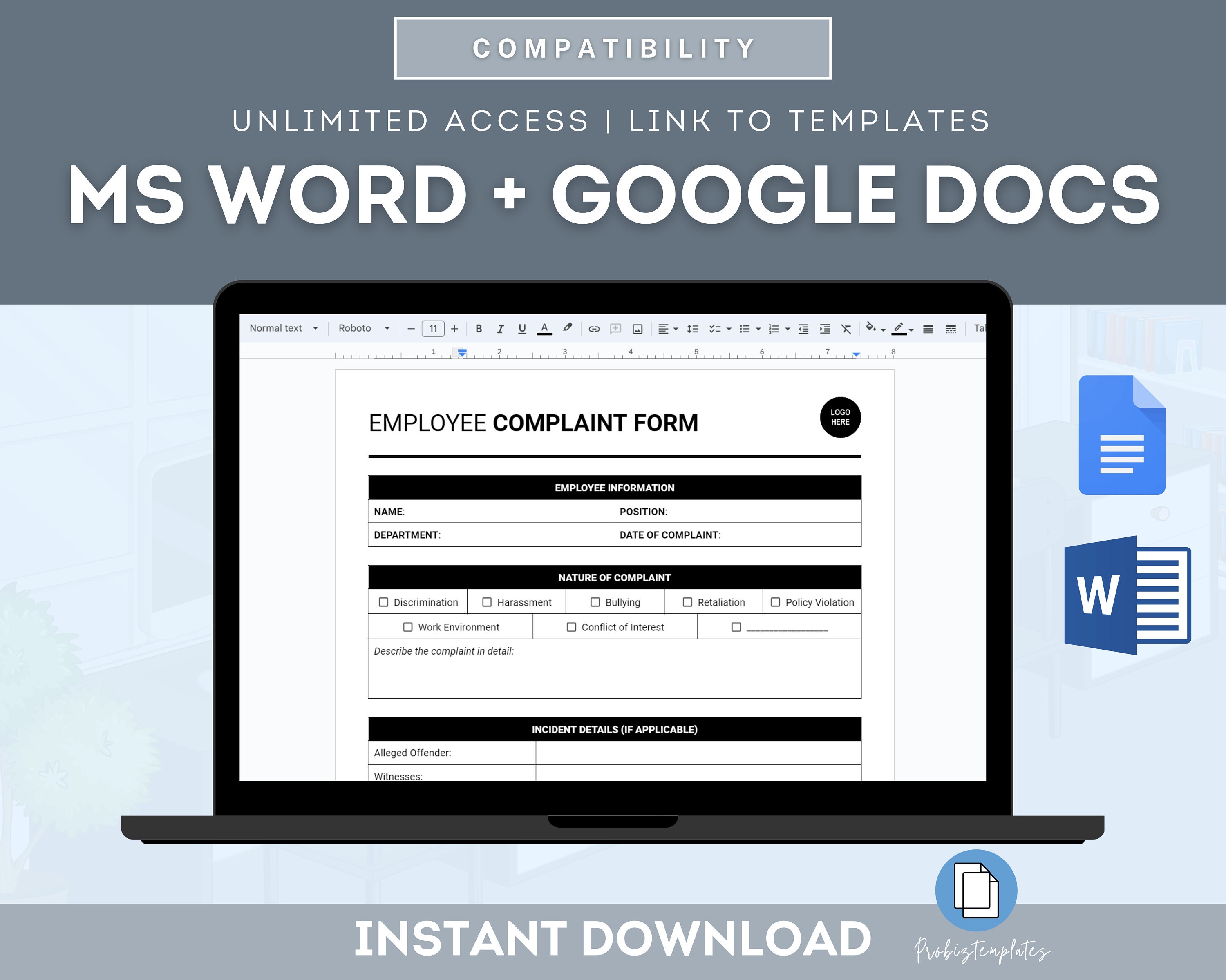 Employee Complaint Form Template, Employee Grievance Form, Staff ...