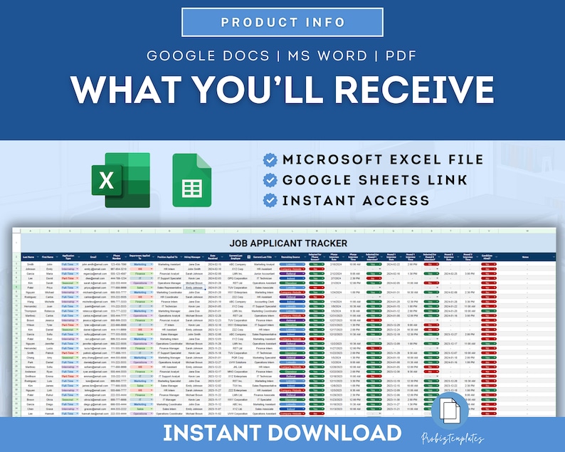 Job Applicant Tracker, Applicant Tracking Tool, Recruitment Applicant ...