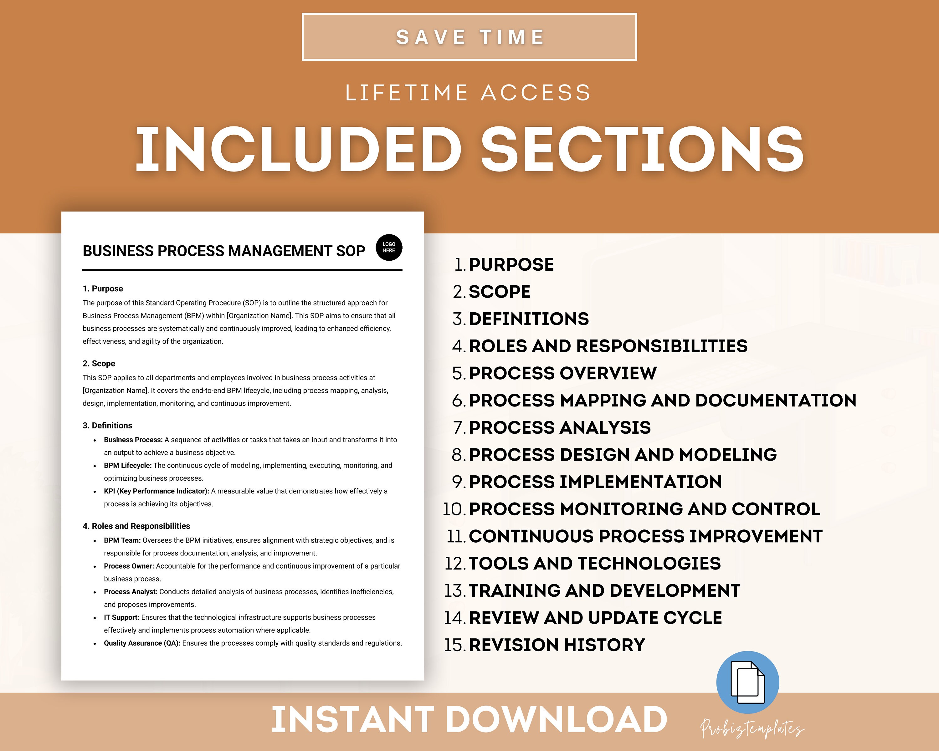 Business Process Management SOP Template, BPM Standard Operating ...