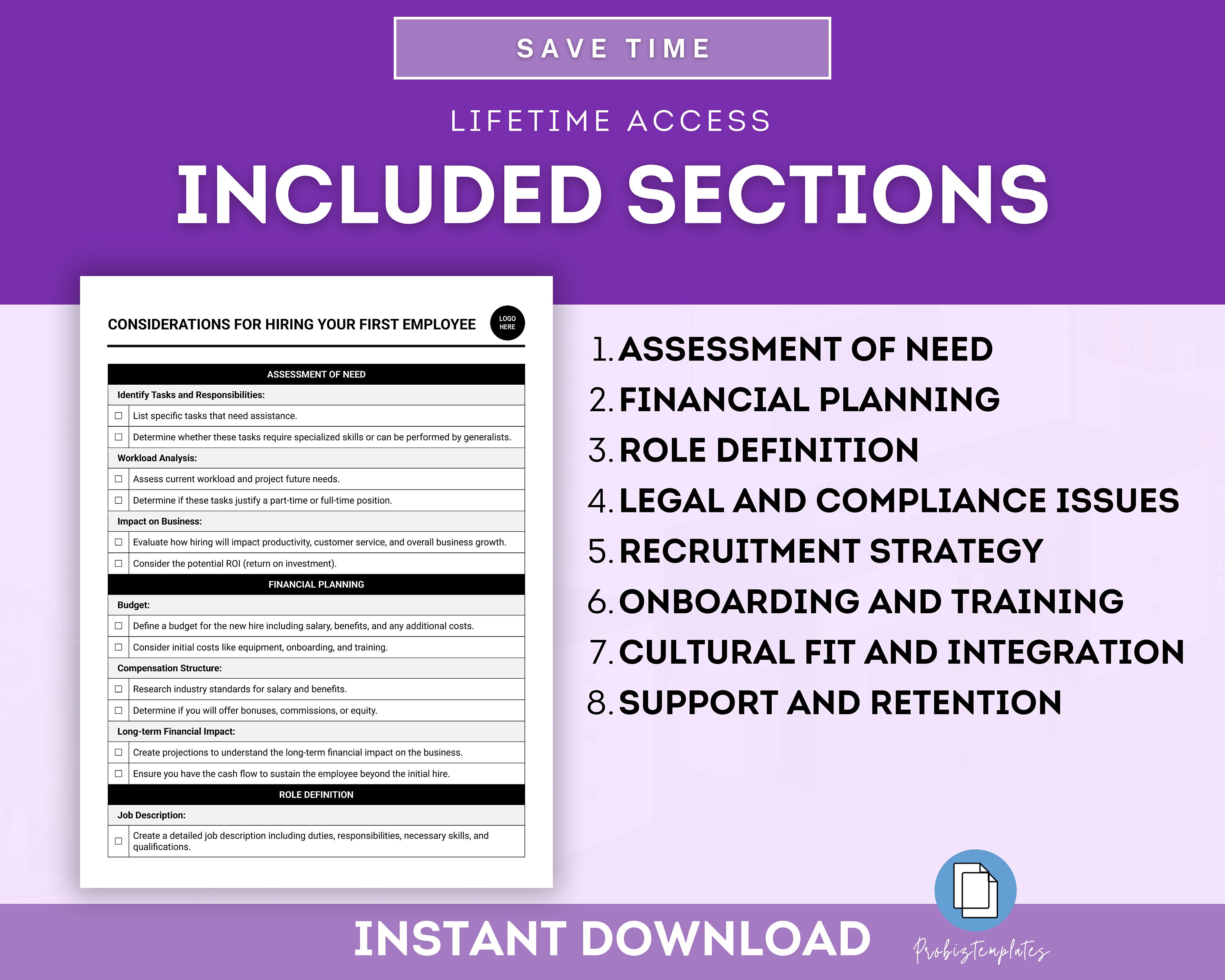 Hiring Your First Employee Checklist Template, First Employee Hiring ... Hiring Your First Employee Checklist Template, First Employee Hiring ...