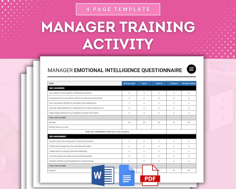 Manager Emotional Intelligence Questionnaire, Leadership Emotional ...