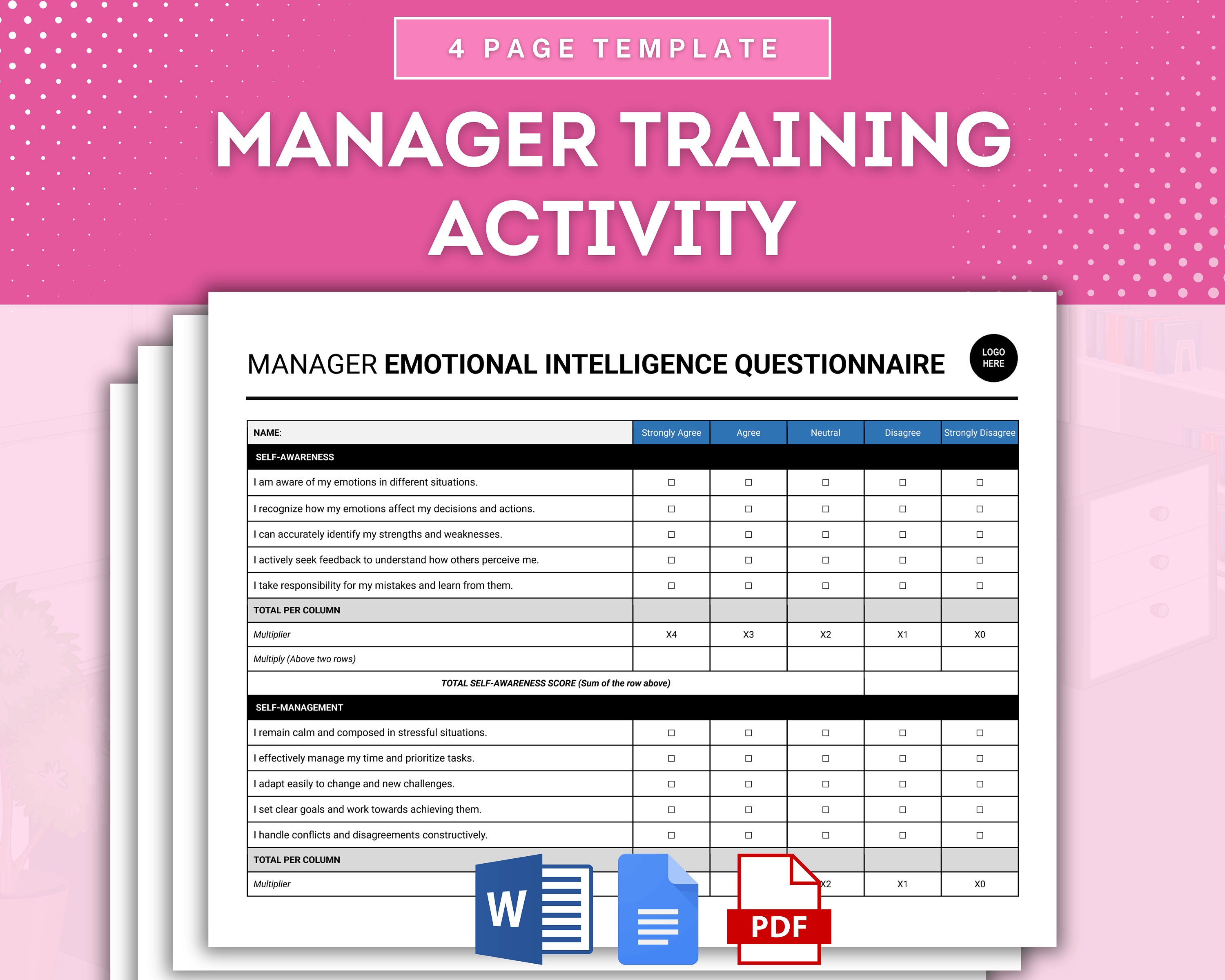 Manager Emotional Intelligence Questionnaire, Leadership Emotional ...