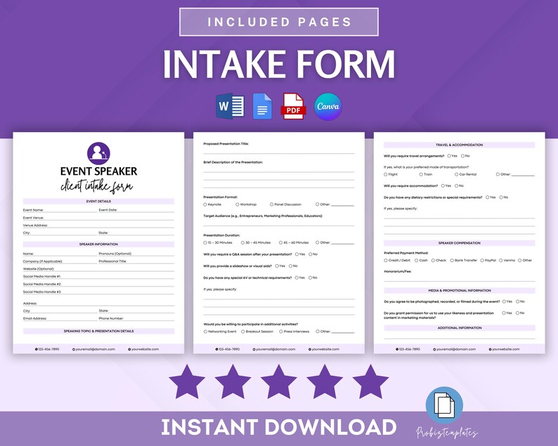 Event Speaker Contract Bundle, Event Speaking Agreement, Guest Speaker ...