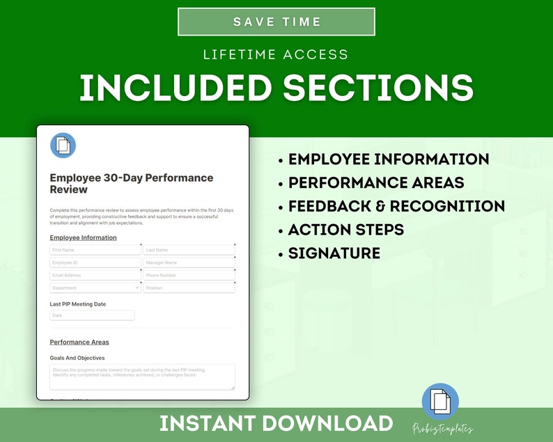 Employee 30-day Performance Review Online Form, Employee Evaluation ...