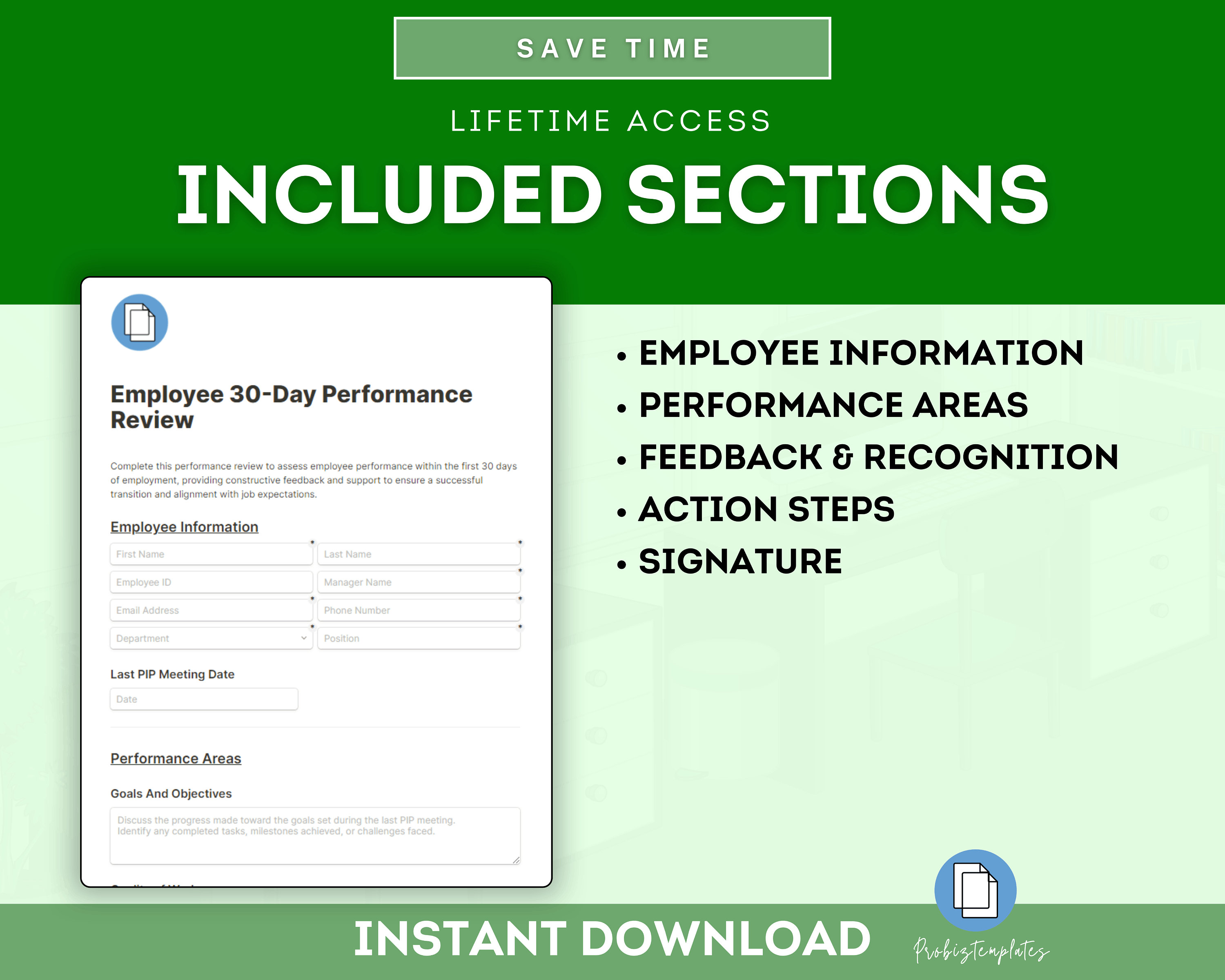 Employee 30-day Performance Review Online Form, Employee Evaluation ...