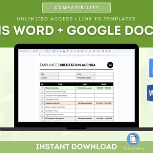 Employee Orientation Agenda Template, New Hire Onboarding Schedule ...