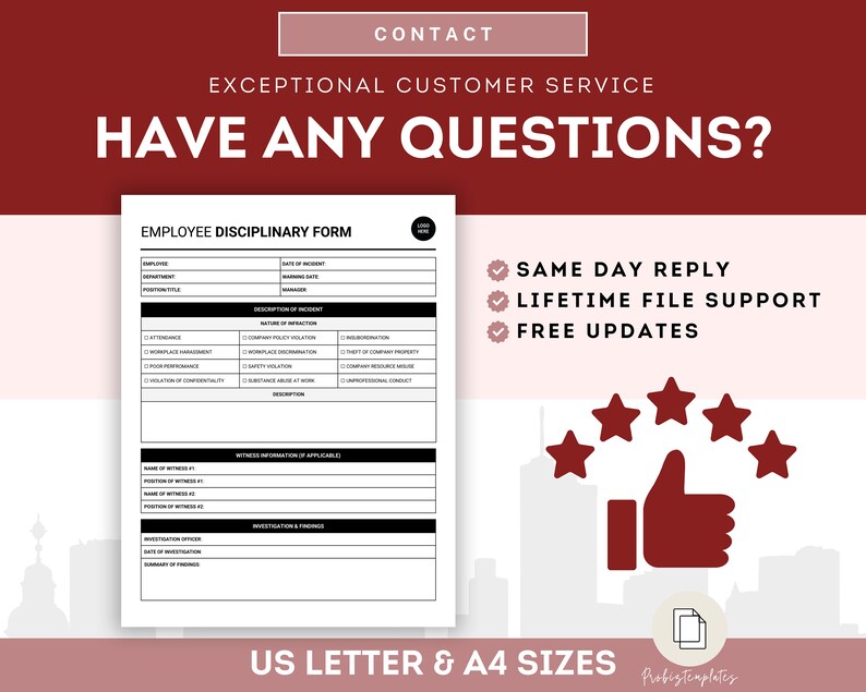 Employee Disciplinary Form, Employee Warning Notice, Performance ...