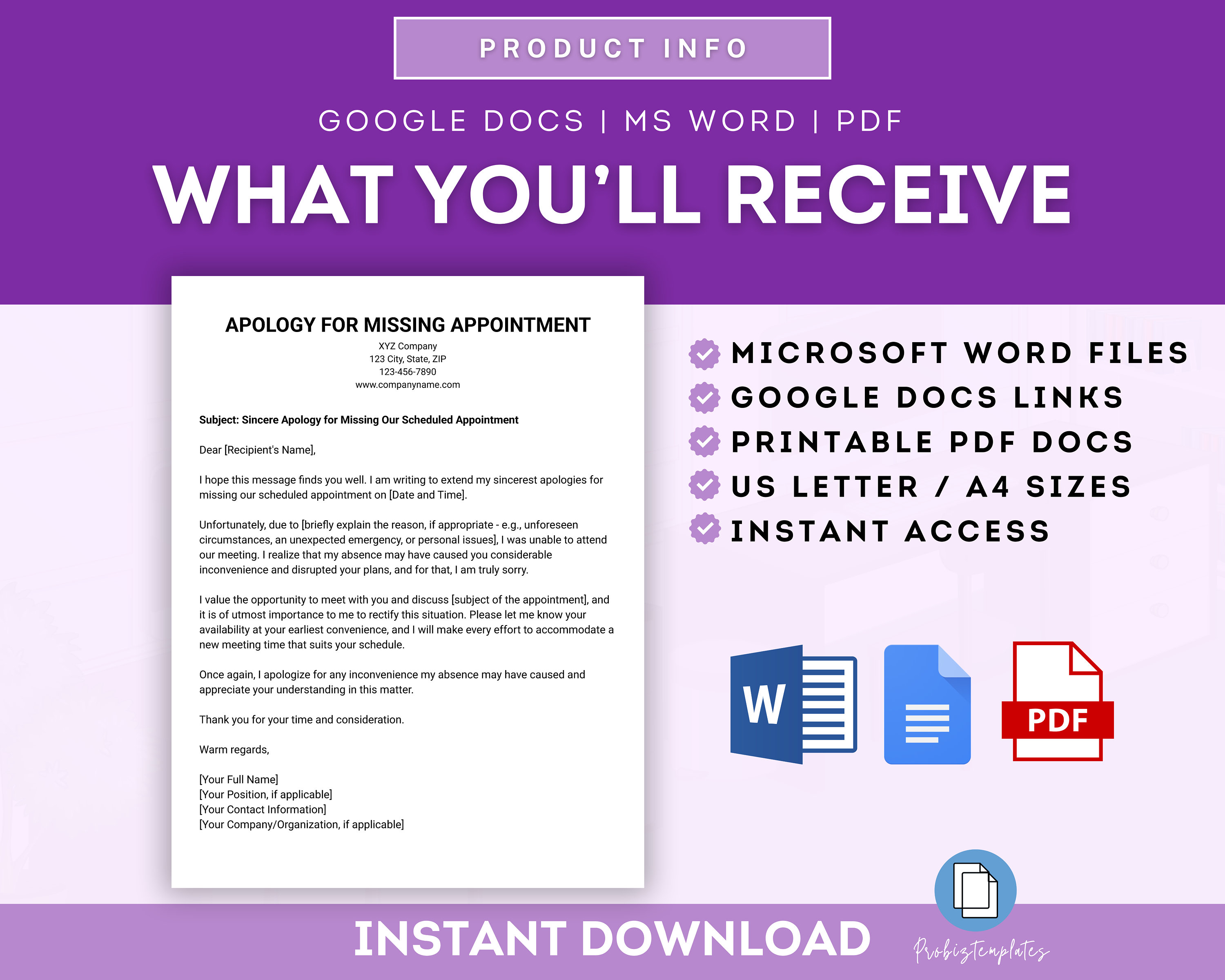 Apology for Missing Appointment Letter Template, Missed Appointment ...