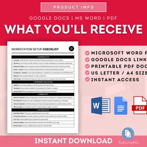 Workstation Setup Checklist, Employee Workplace Desk Setup Checklist ...