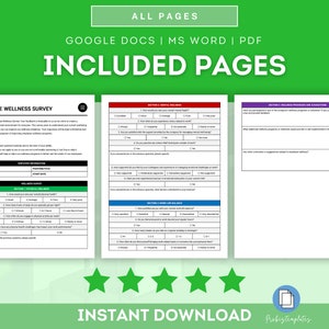 Employee Wellness Survey Template, Workplace Well-being Survey, Staff ...