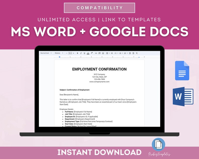 Confirmation of Employment & Letter of Recommendation Template ...