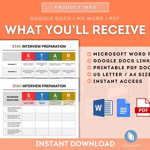 Interview Preparation STAR Format Worksheet Template, STAR Method Job ...