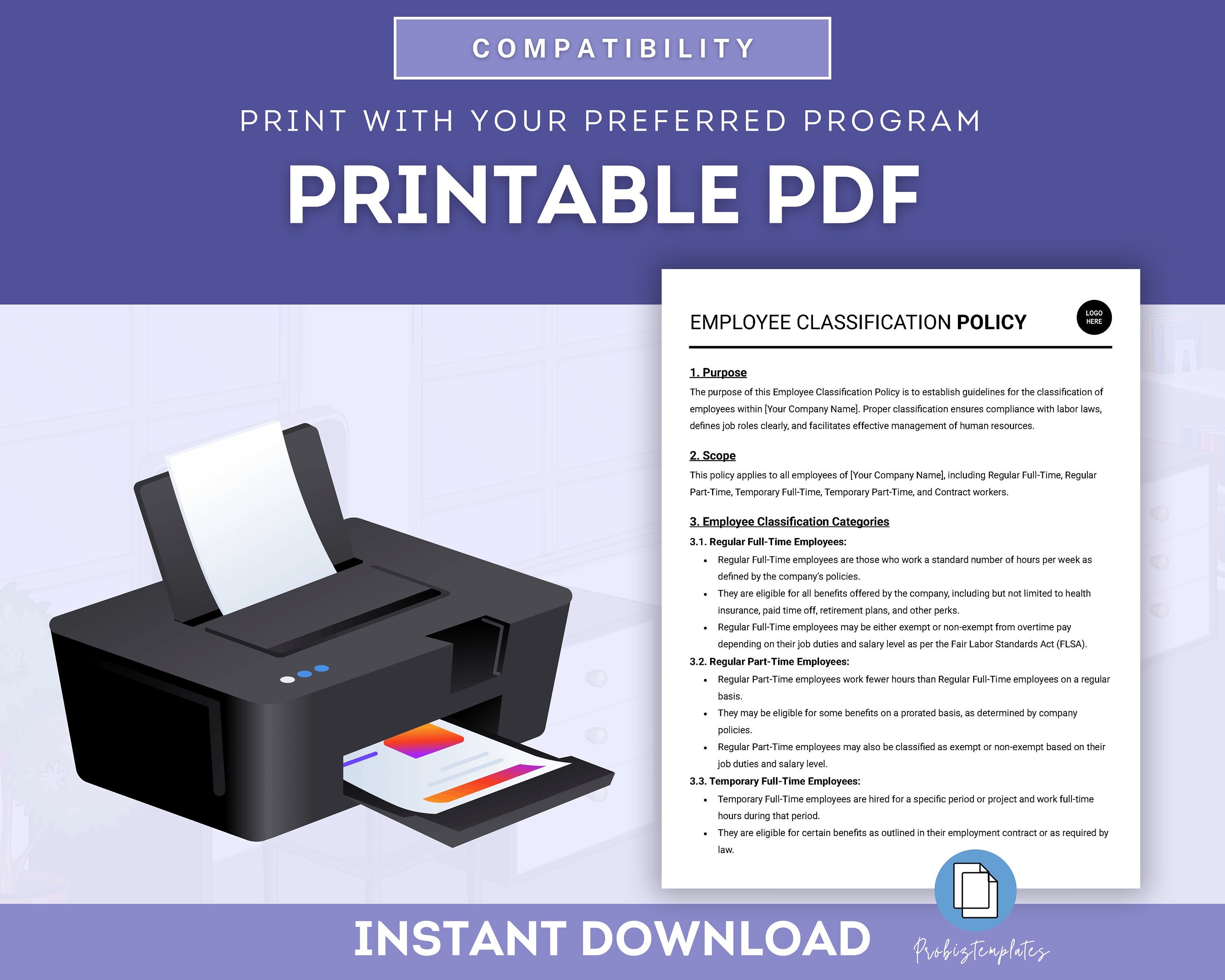 Employee Classification Policy Template, Staff Personnel Classification ...