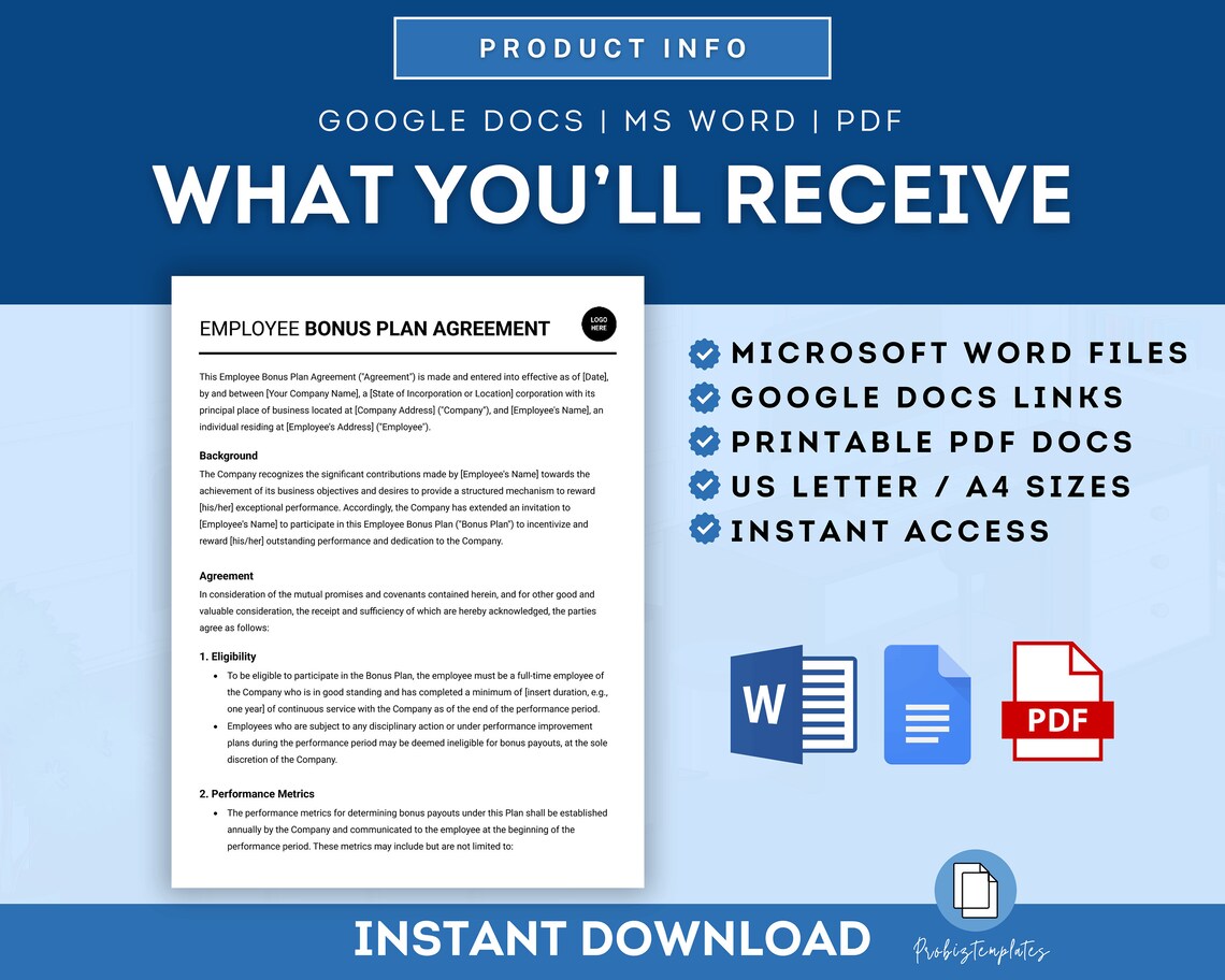 Employee Bonus Plan Agreement Template, Staff Incentive Scheme, Staff ...