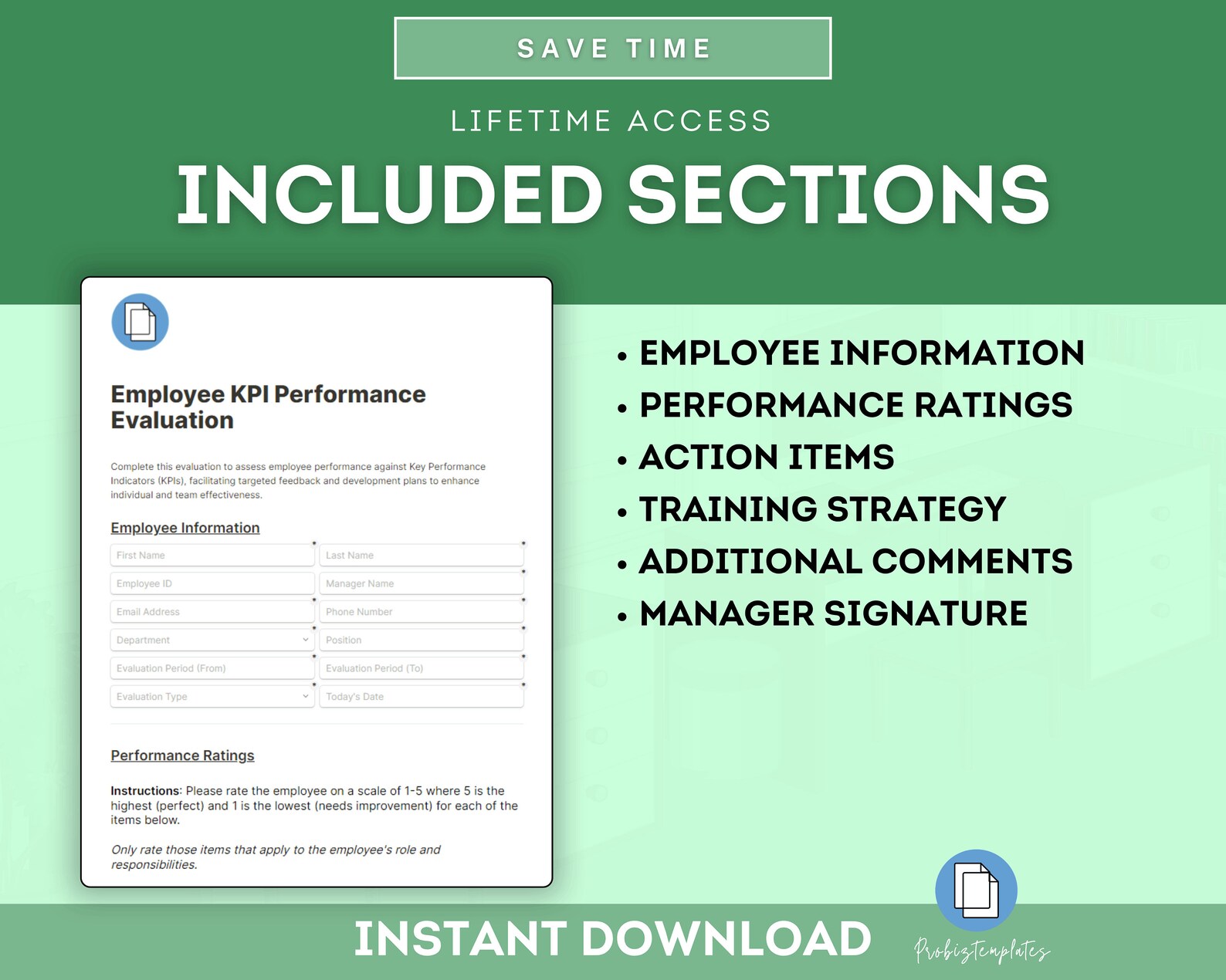 Employee KPI Performance Evaluation Online Form, Performance Metrics ...