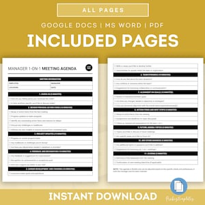 Manager 1-on-1 Meeting Agenda Template, Supervisor One-on-one Meeting ...