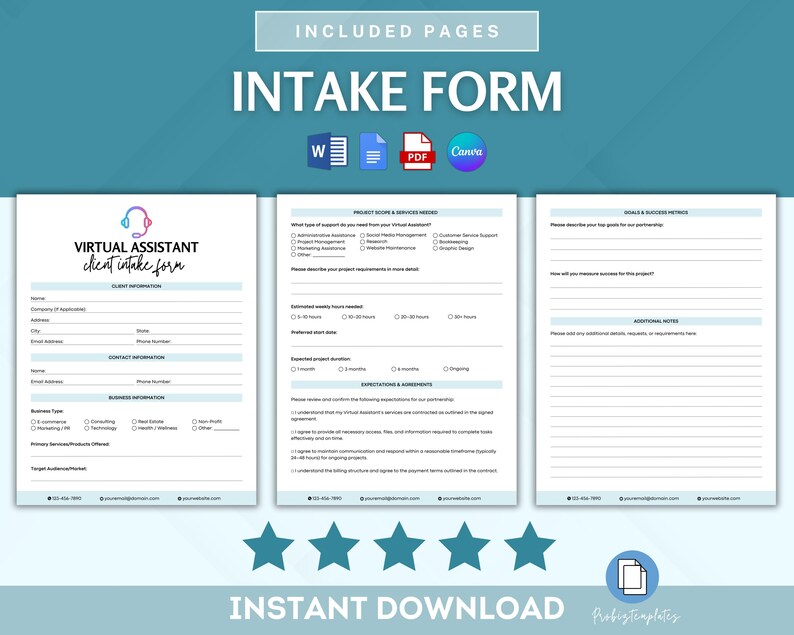 Virtual Assistant Contract Bundle, Remote Work Agreement Template, VA ...