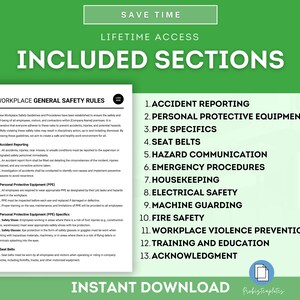 Workplace General Safety Rules Template, Workplace Safety Guidelines ...