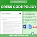 Employee Dress Code Policy Template, Human Resources Policies, Employee ...