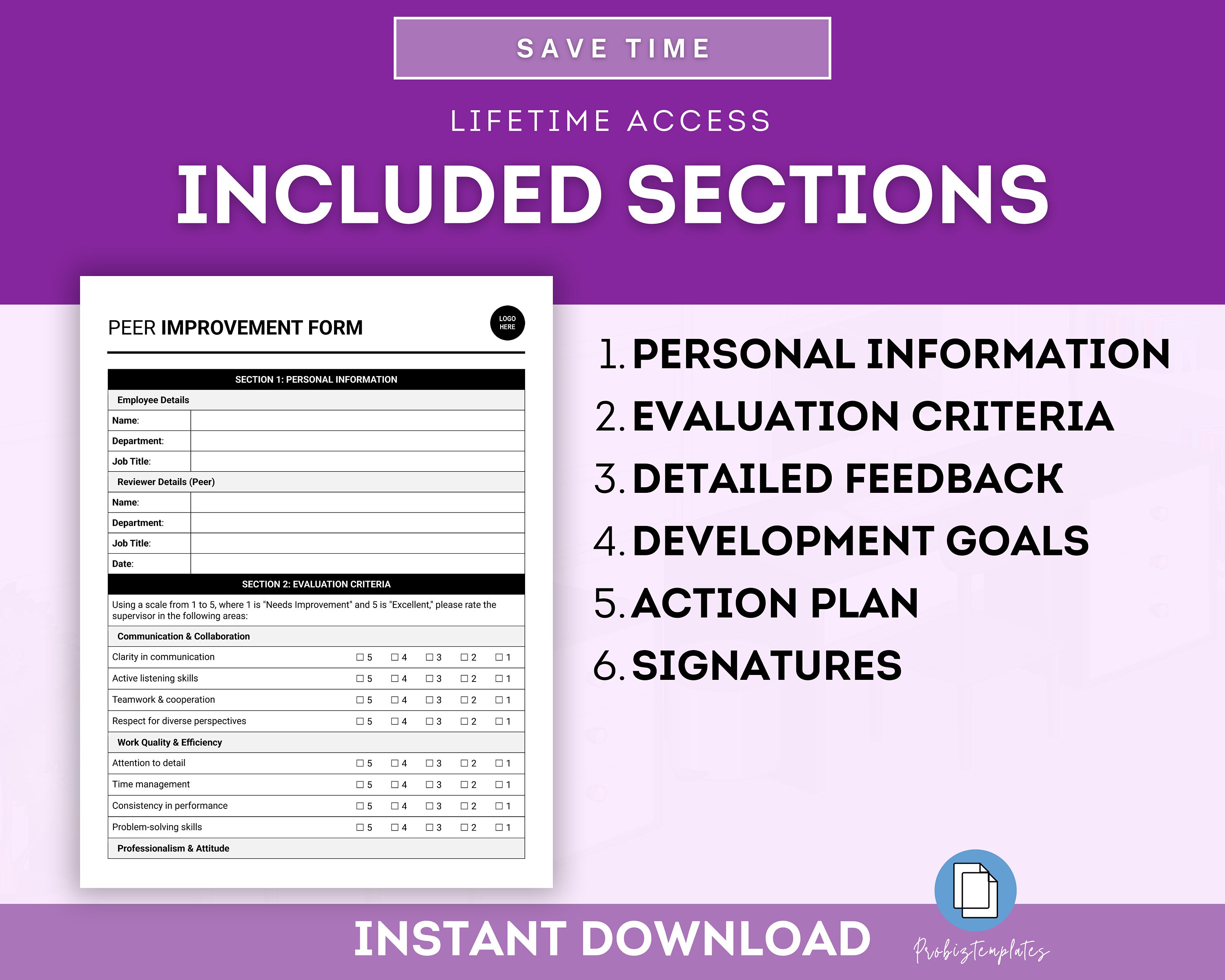 Peer Improvement Form Template, Peer Feedback Form, Employee Peer ...