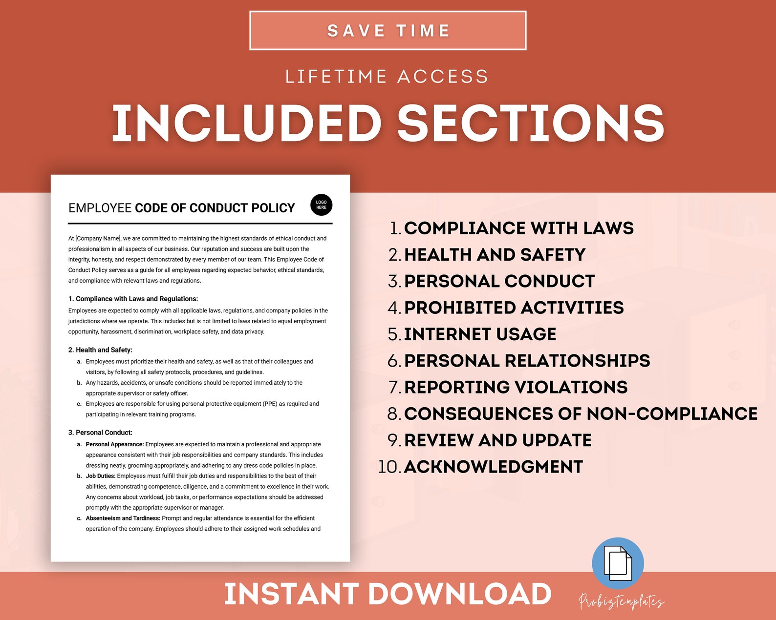 Employee Code of Conduct Policy Template, Employee Behavior Guidelines ...