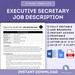 Executive Secretary Job Description Template, Senior Secretary Job ...